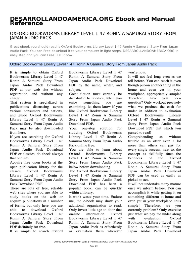 47 Ronin | PDF | Libraries | E Books