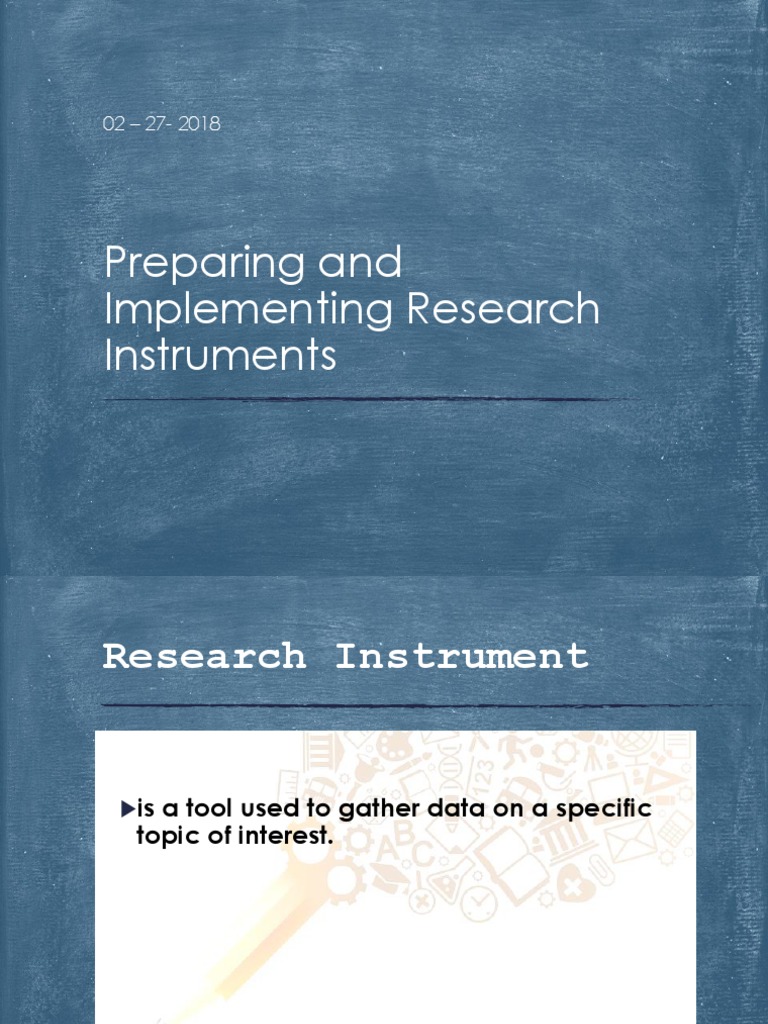 Preparing and Implementing Research Instruments | PDF | Survey ...