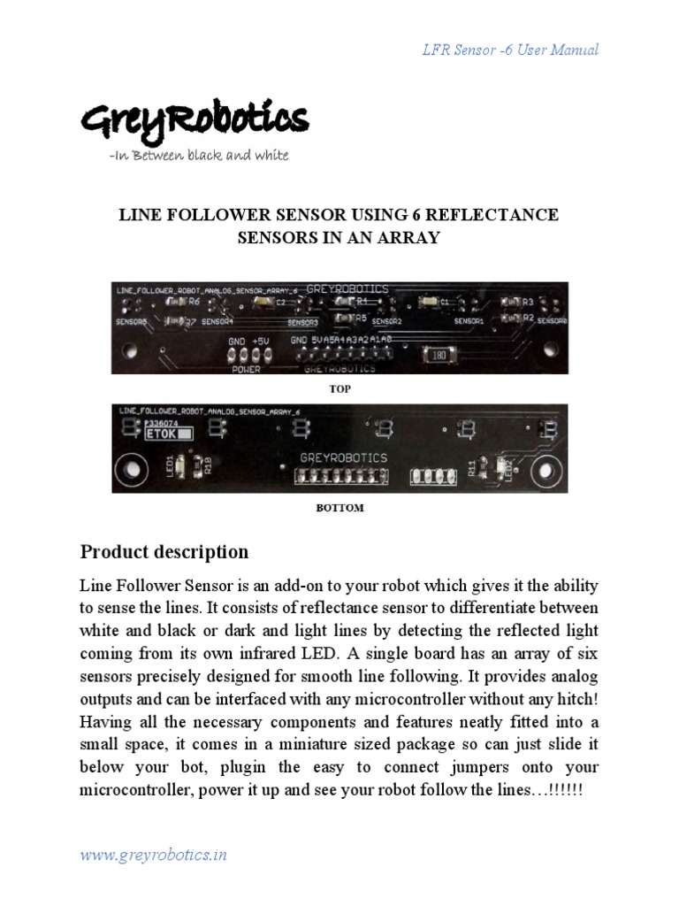Line Follower Sensor Using 6 Reflectance Sensors in An Array | PDF