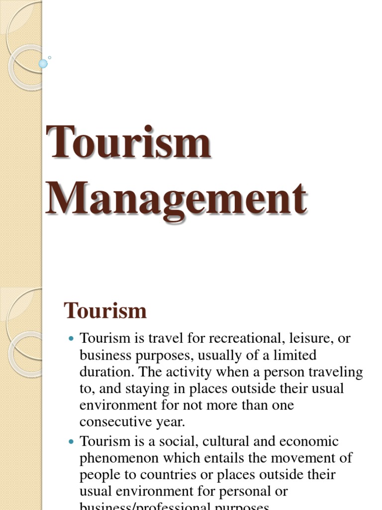 Tourism Management | PDF | Travel Agency | Tourism