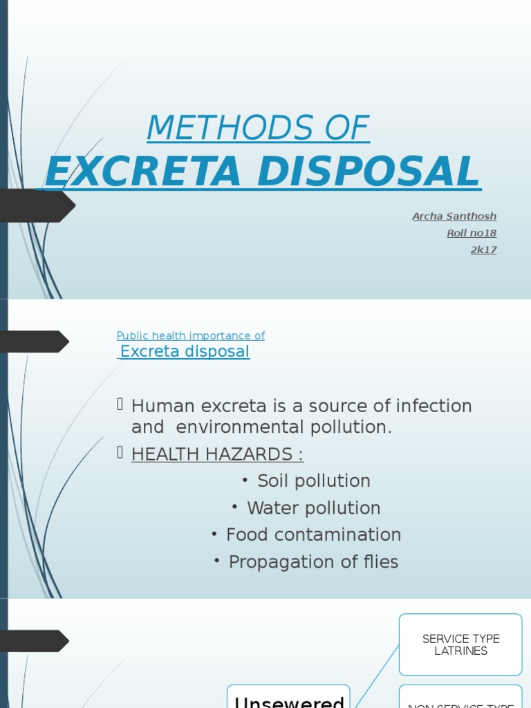 Methods of Excreta Disposal1 | PDF | Sanitary Sewer | Latrine
