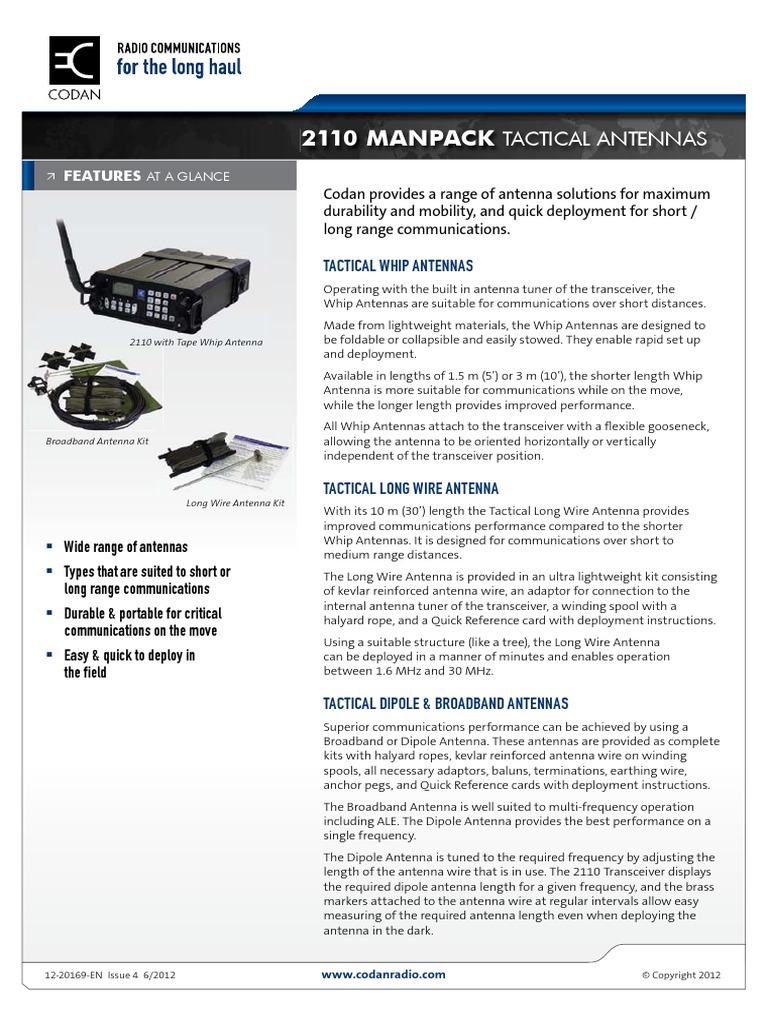 2110 MANPACK: Tactical Antennas | PDF | Antenna (Radio) | Wire