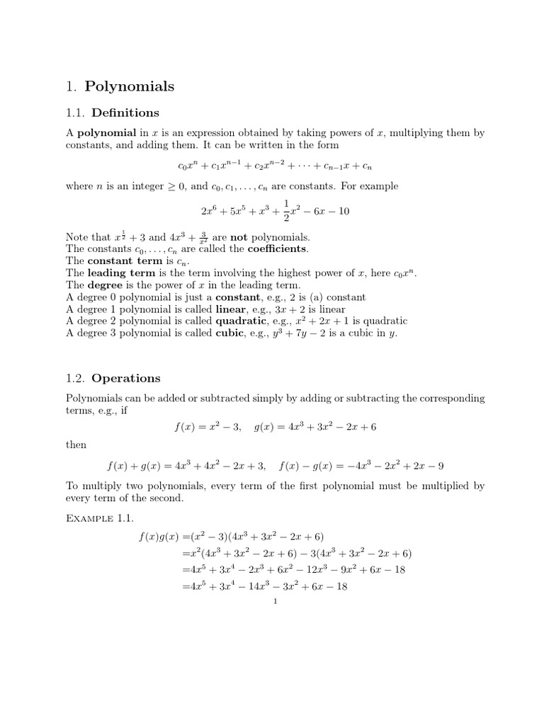 Polynomial Factorization and Roots | PDF | Factorization | Polynomial