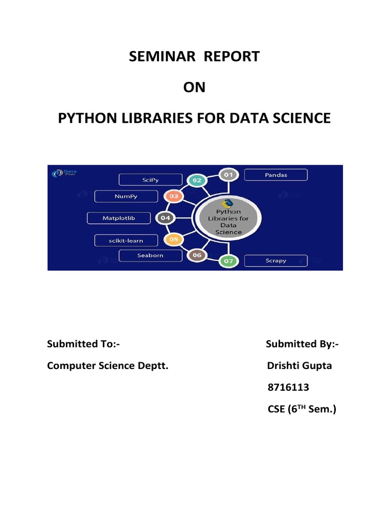 Python Libraries Seminar Report Download Free Pdf Python Programming Language
