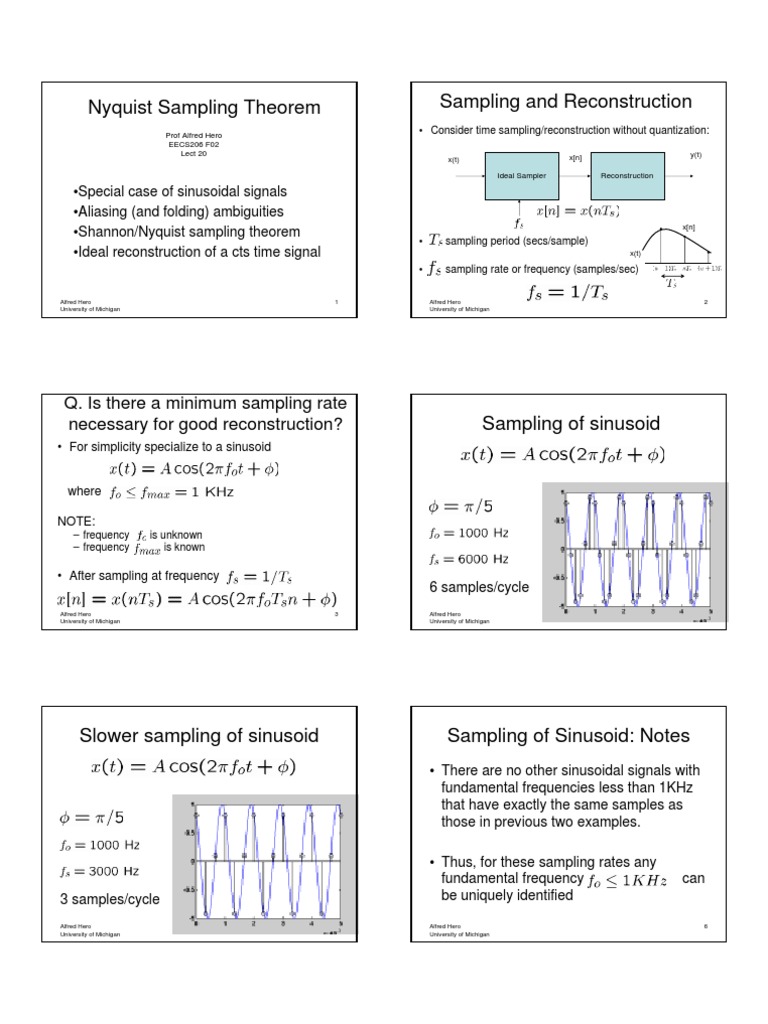 Nyquist Sampling Theorem Sampling and Reconstruction | PDF | Sampling (Signal Processing ...