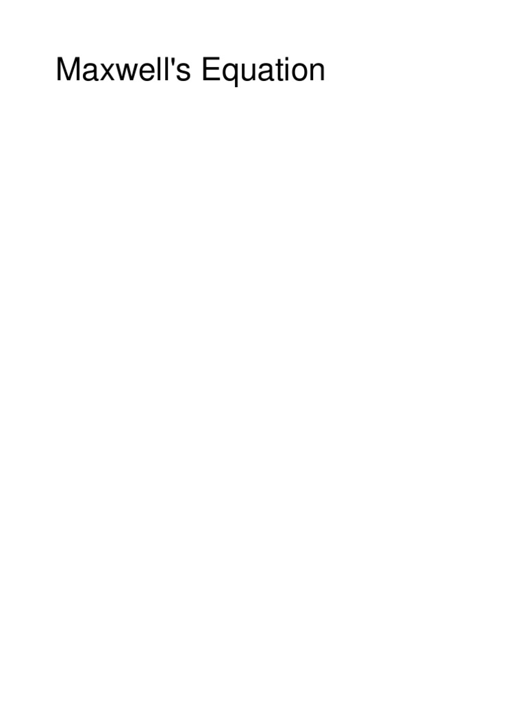 Maxwell's Equation | PDF | Maxwell's Equations | Magnetic Field