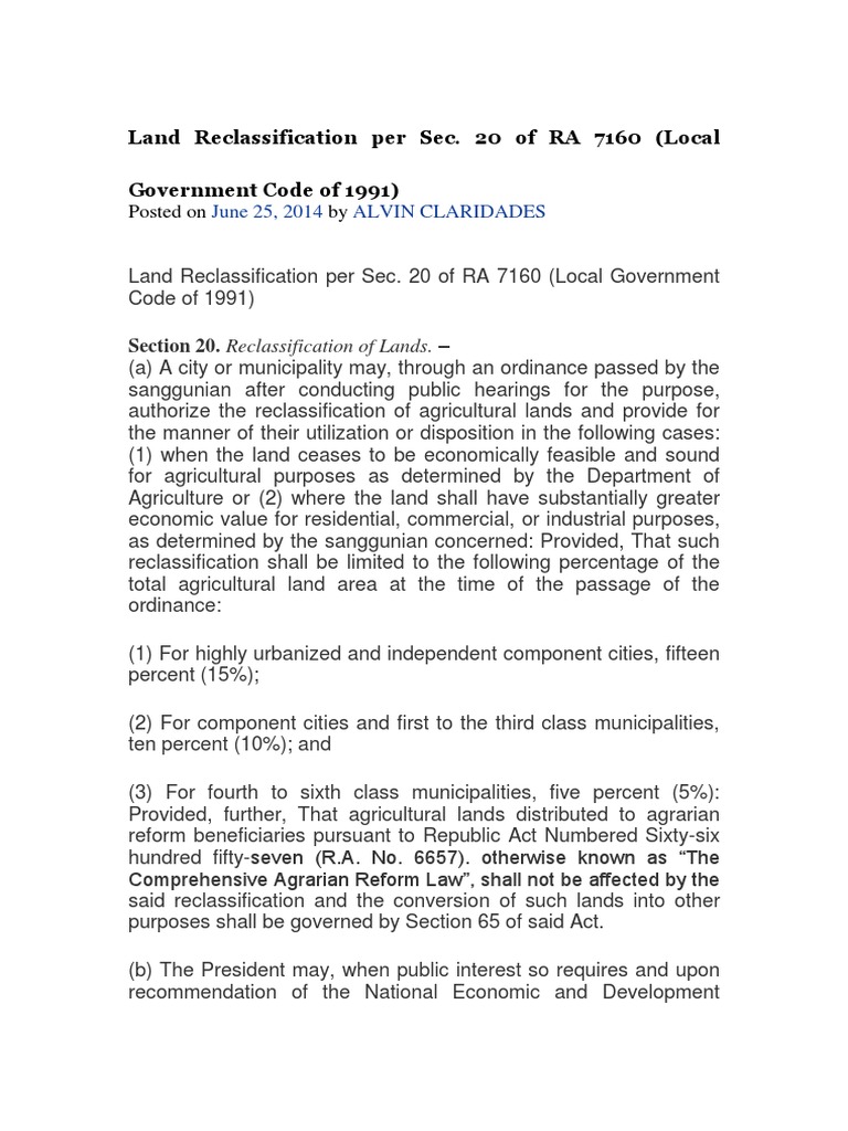 Land Reclassification Guide | PDF | Agriculture | Virtue