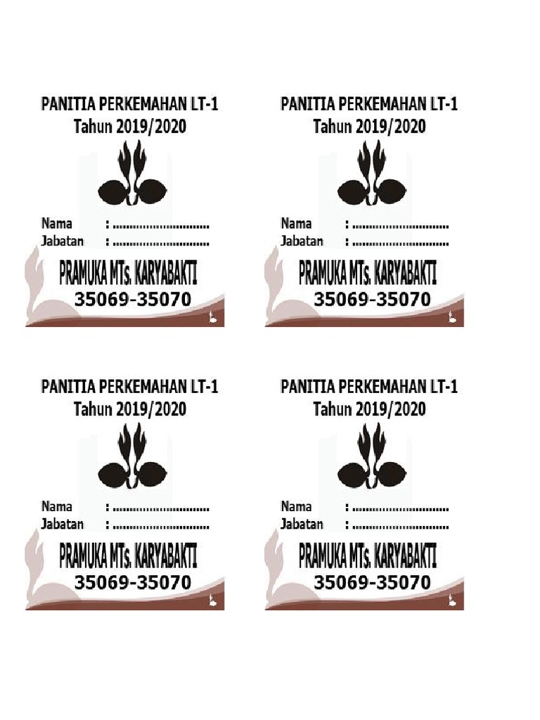 Papan Nama Panitia | PDF