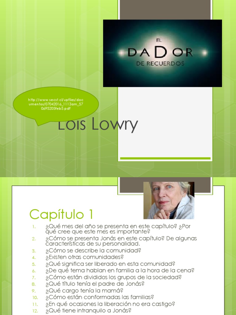 El Dador de Recuerdos - Cuestionarios | PDF