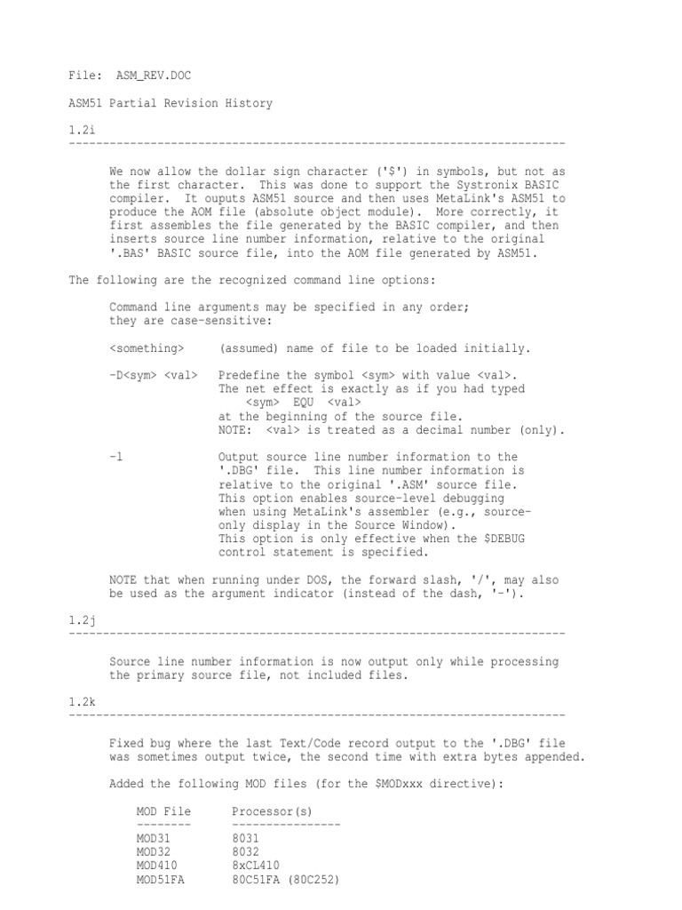 Asm Rev | PDF | Command Line Interface | Source Code