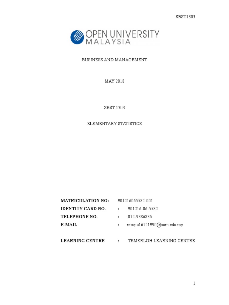 Assignment Elementary Statistics Done | PDF | Statistical Analysis ...
