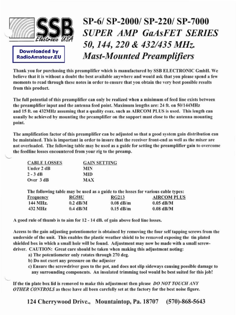 Lna SSB Electronics | PDF | Amplifier | Electronics