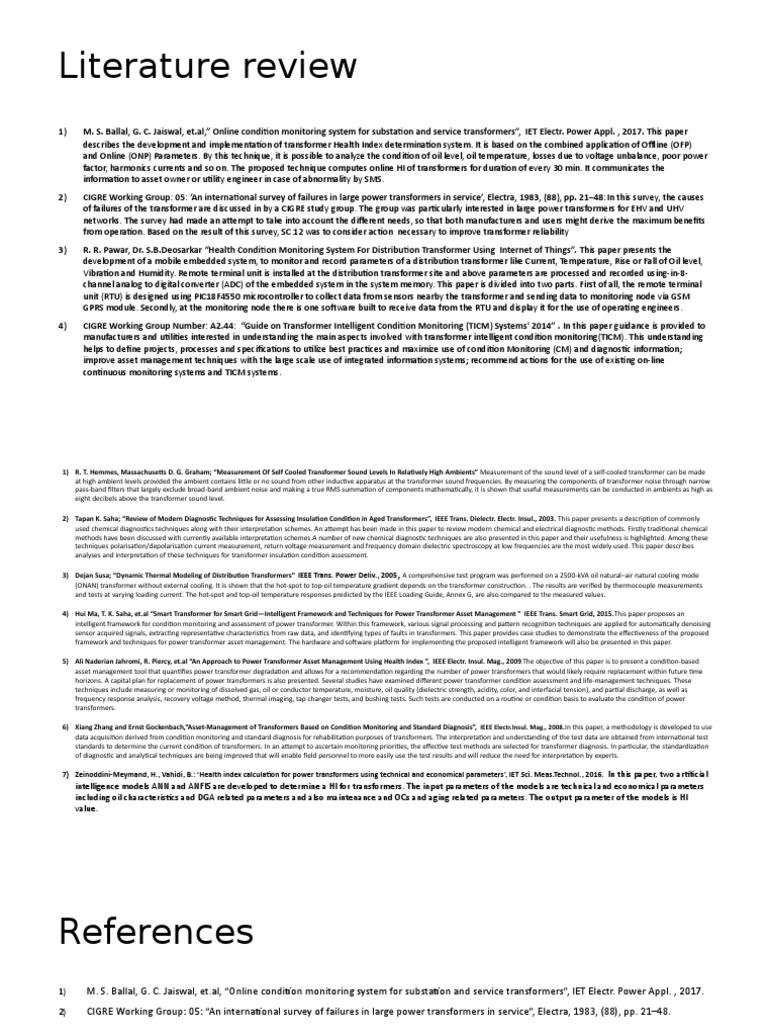 LITreview and Ref | PDF | Transformer | Electronics