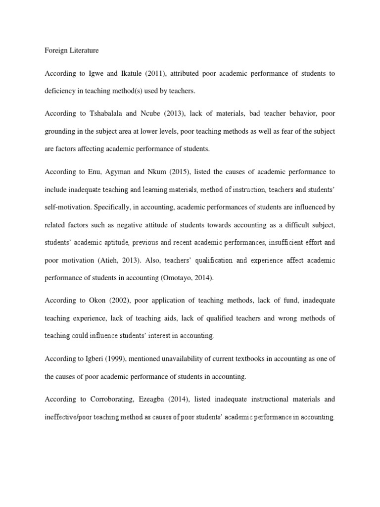 Foreign Literature | PDF | Teaching Method | Behavioural Sciences