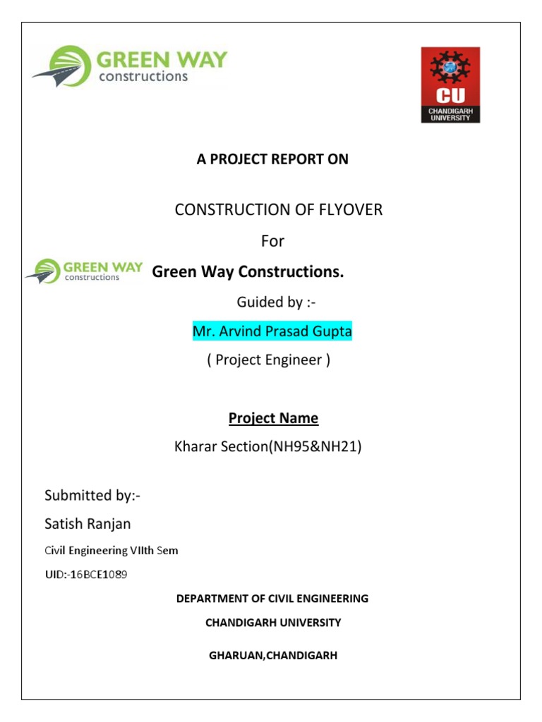 Construction of a Flyover in Kharar Section: A Project Report on the Planning, Design, and ...
