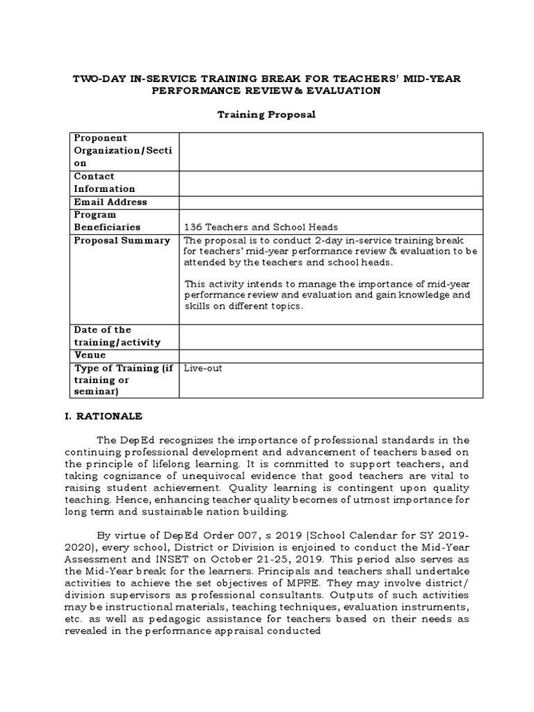 Mpre Trainig Design | PDF | Teachers | Evaluation