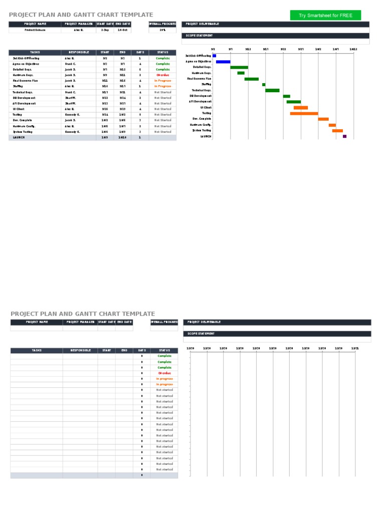 Project Plan and Gantt Chart Template | PDF | Business | Computing