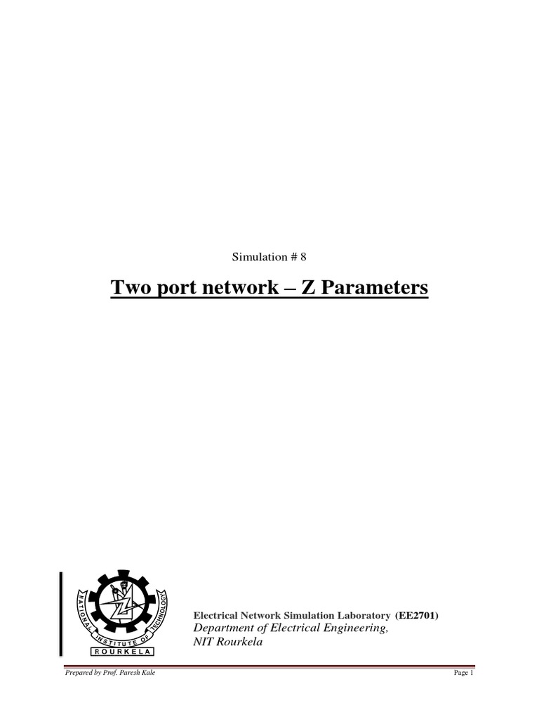 Expt. 8 Two Port Network | PDF | Electronic Engineering | Electromagnetism