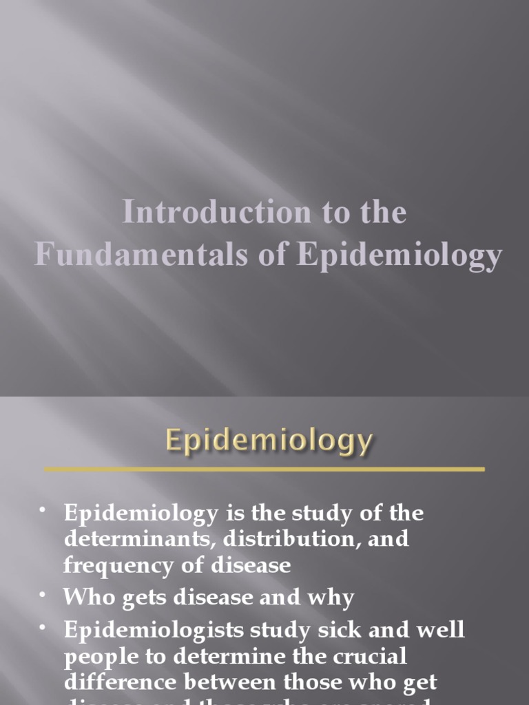 Introduction To The Fundamentals of Epidemiology | PDF | Epidemiology ...