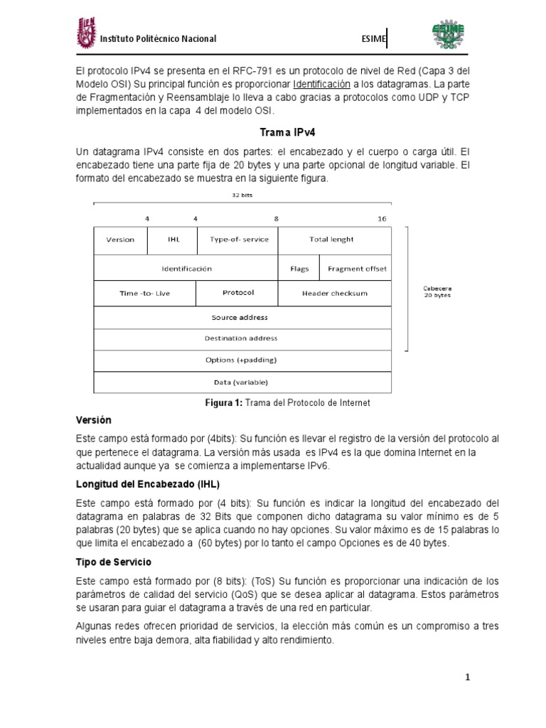 Protocolo IPv4 | PDF | Protocolos de internet | Poco