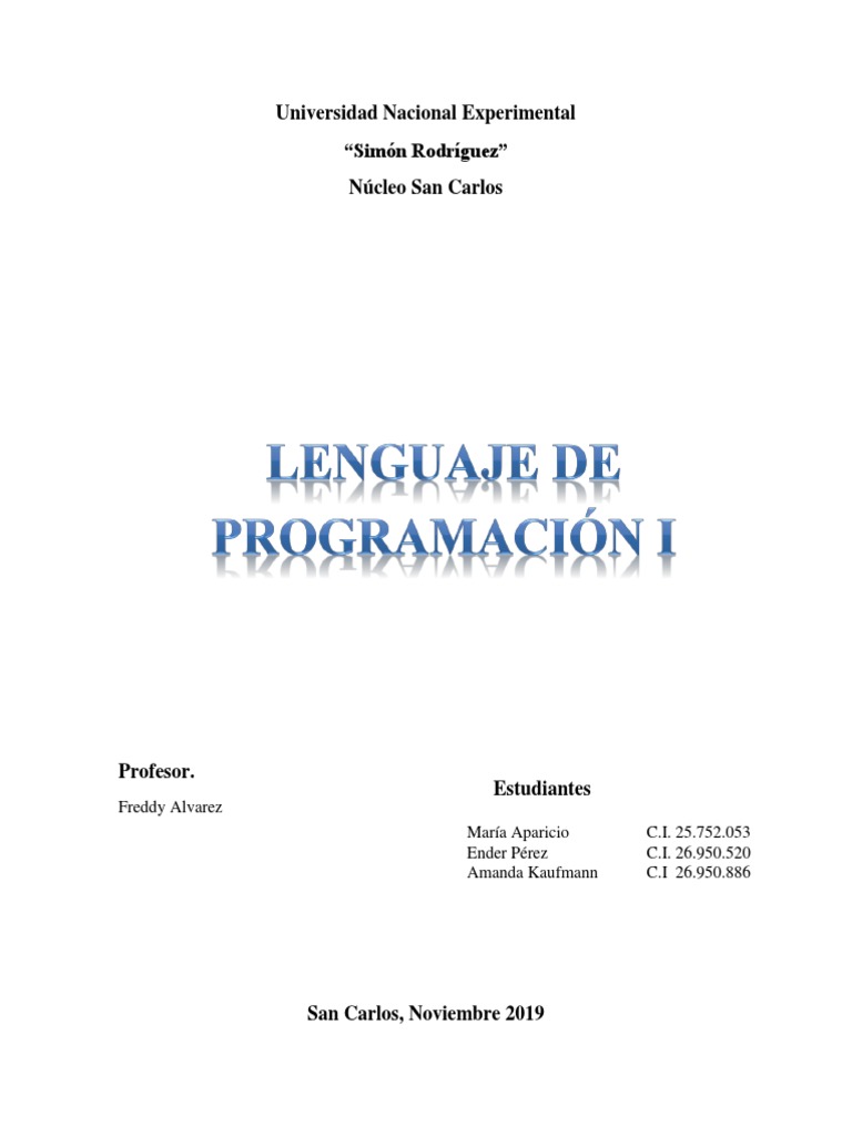 Informe de Lenguaje de Programación | PDF | Lenguaje de programación ...