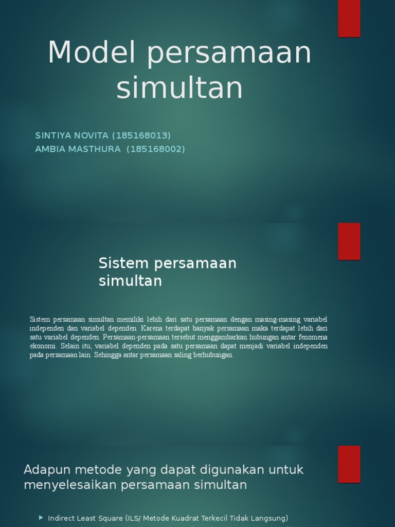 Model Persamaan Simultan | PDF