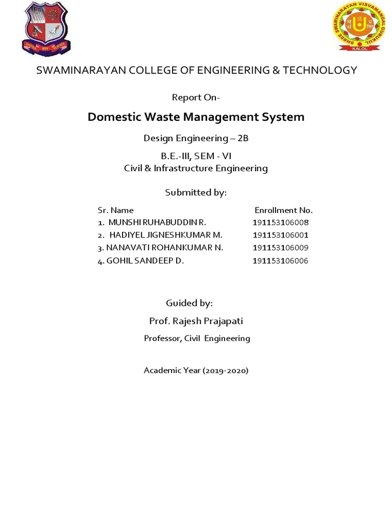 Domestic Waste Management System Design | PDF | Biogas | Prototype