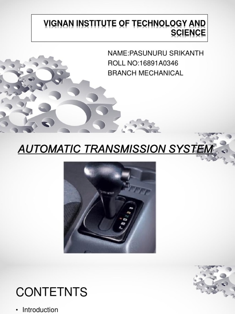 Automatic Transmission System Seminar | PDF | Automatic Transmission ...
