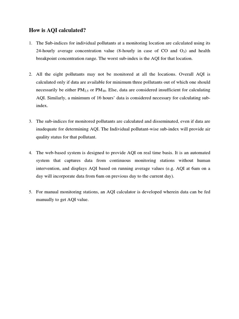 How AQI Calculated | PDF