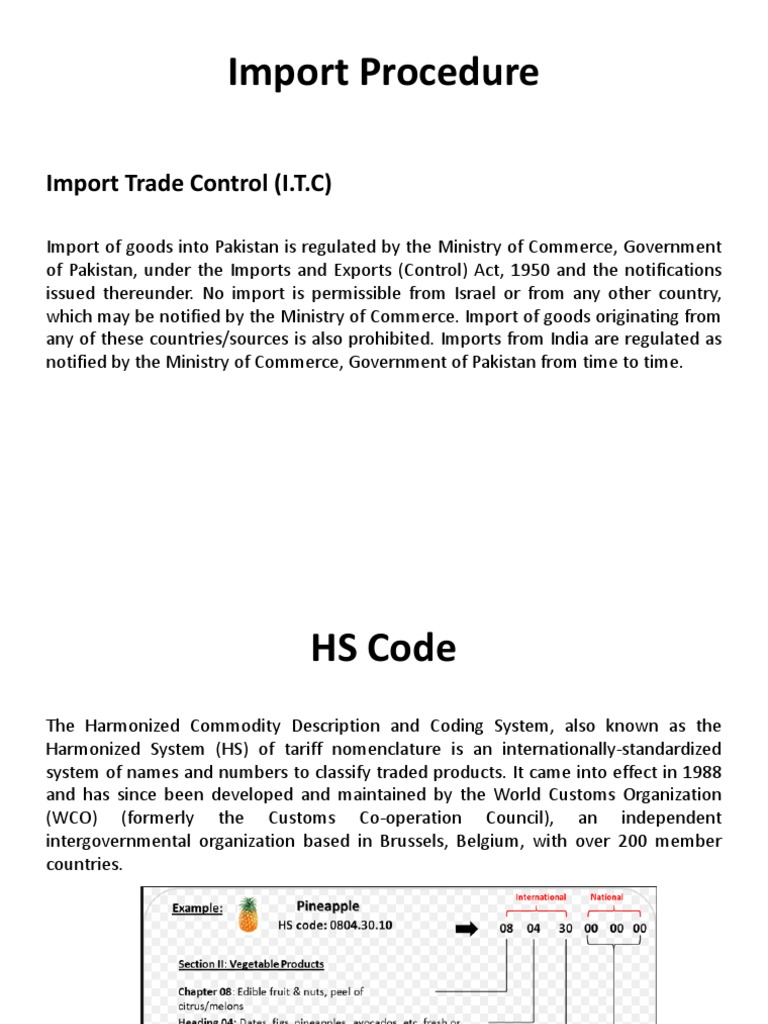 Import Procedure: Import Trade Control (I.T.C) | PDF | Letter Of Credit ...
