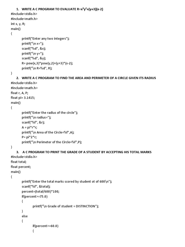 Write A C Program To Evaluate R X Y Y3 X 2 Pdf Arithmetic Integer Computer Science 4403