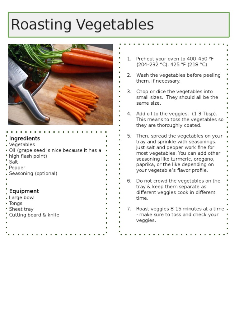 How to Roast Vegetables Perfectly | PDF