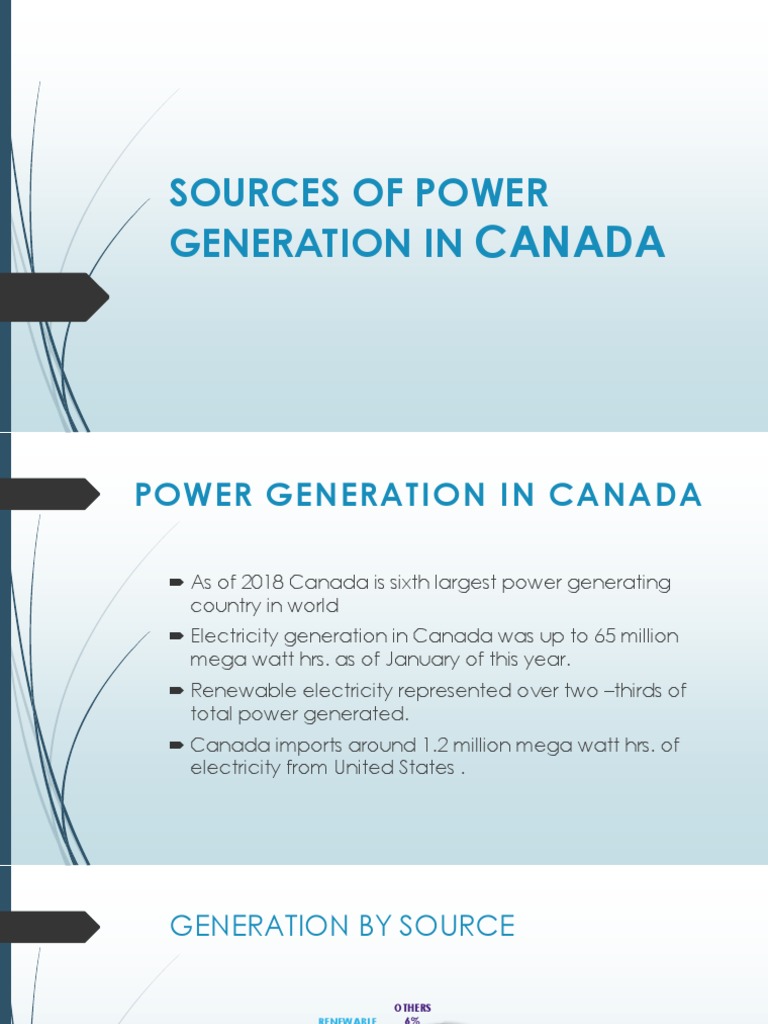 Sources of Power Generation in Canada | PDF | Electricity Generation ...