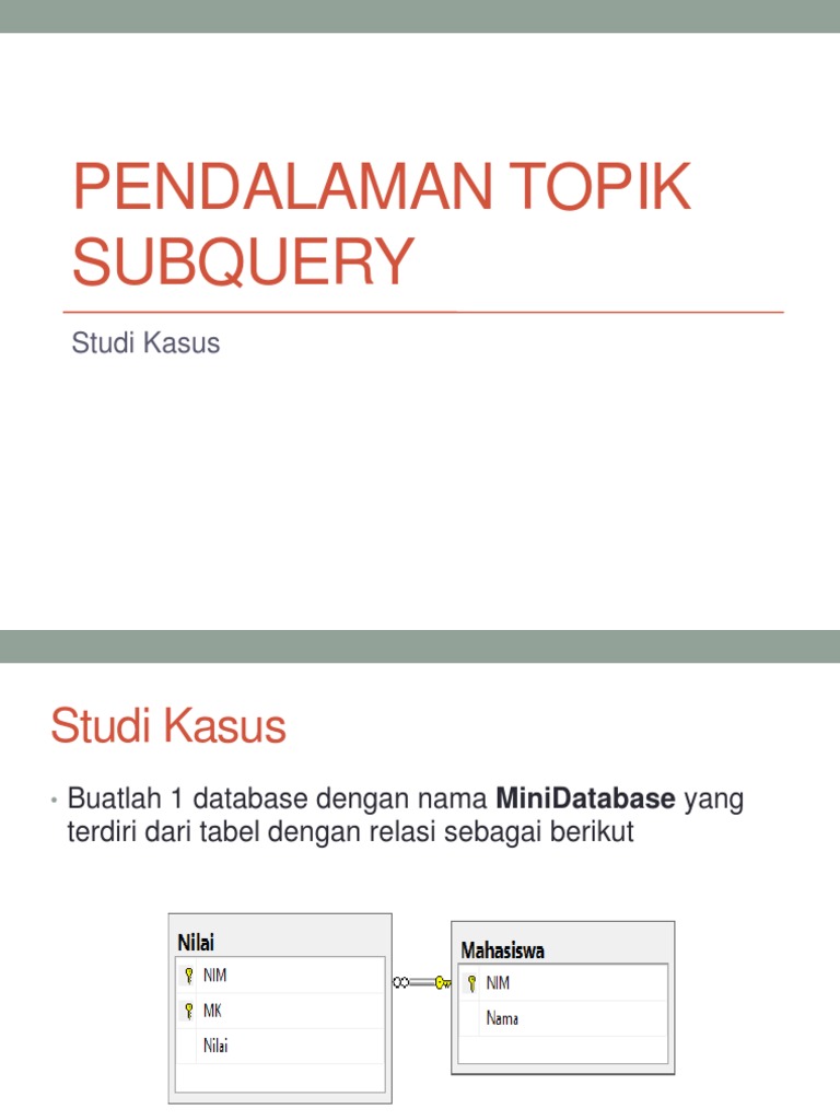 Studi Kasus Subquery | PDF | Komputer