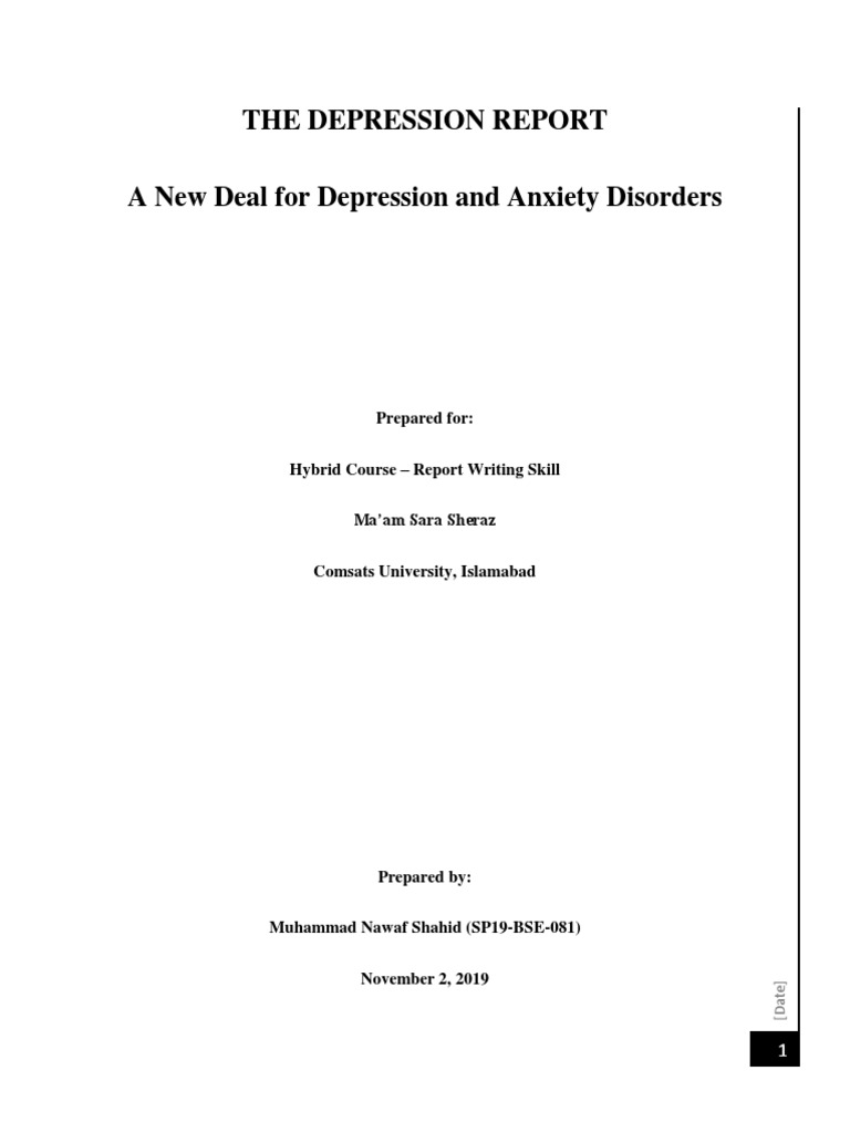 Report Regarding Depression | Download Free PDF | Major Depressive ...