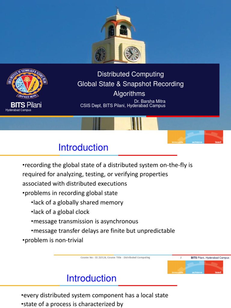BITS Pilani: Distributed Computing Global State & Snapshot Recording Algorithms | PDF ...