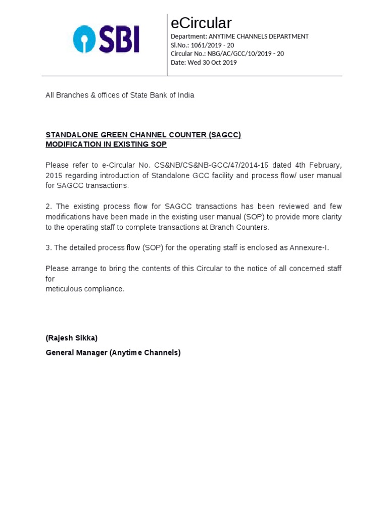 Sop GCC Revised | PDF | Personal Identification Number | Automated ...