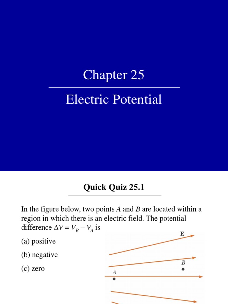 Quick Quiz 25 | PDF | Electric Field | Electric Charge