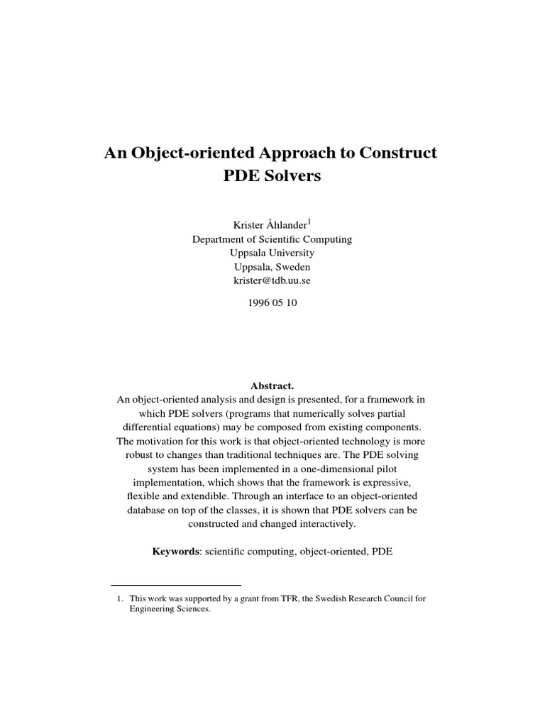 Pde Solver Pdf Partial Differential Equation Object Oriented Programming