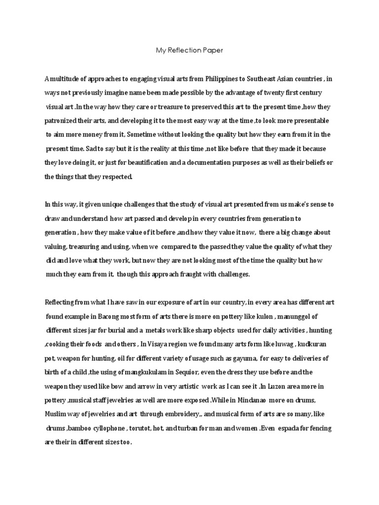 My Reflection Paper | PDF