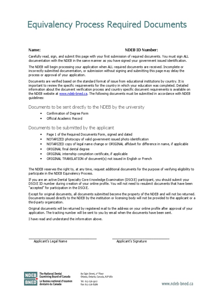 NDEB Equivalency Process Documents Guide | PDF | Notary Public ...