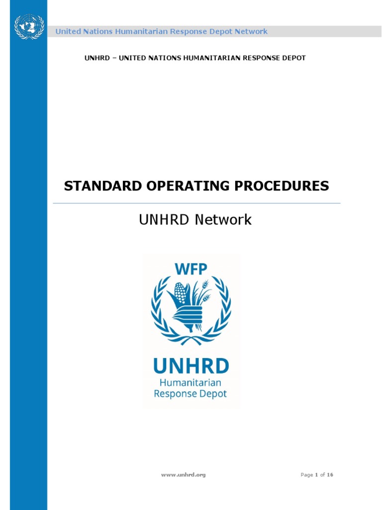 UNHRD Standard Operating Procedures | PDF | Cargo | Warehouse