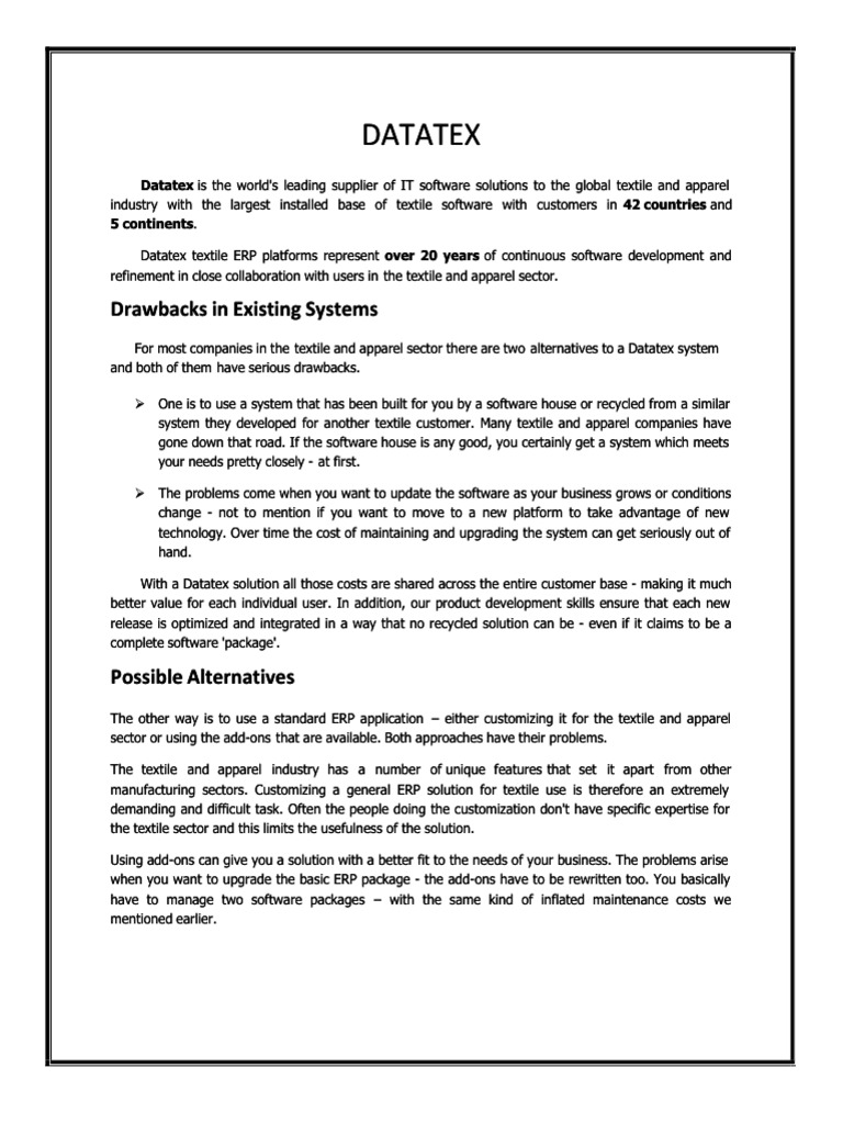 Data Tex | PDF | Enterprise Resource Planning | Warehouse