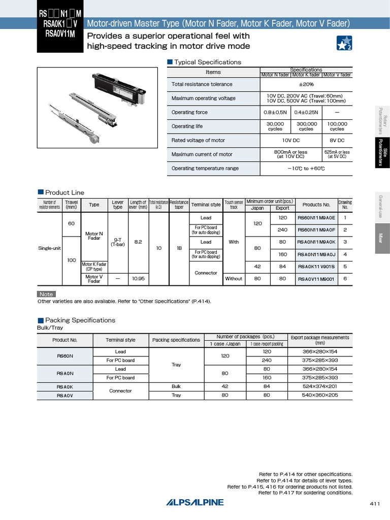 Alps Alpine Slide Potenciómeters | PDF | Electricity | Electrical ...
