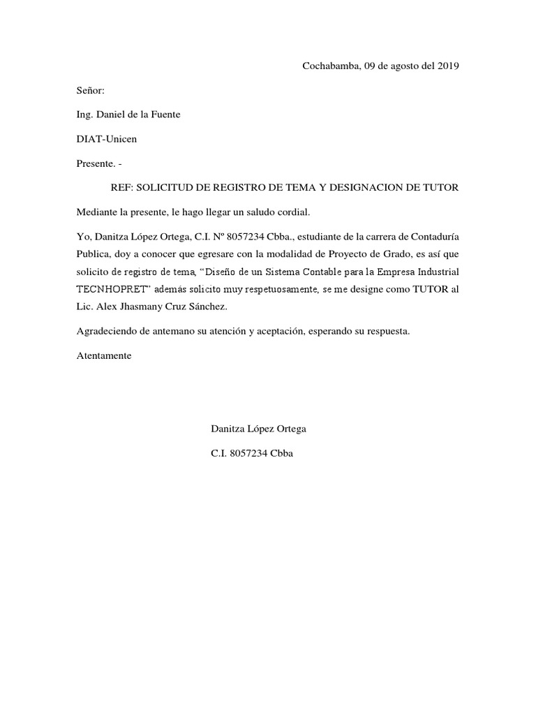 Solicitud de Tutor y Registro de Tema | PDF | Negocios
