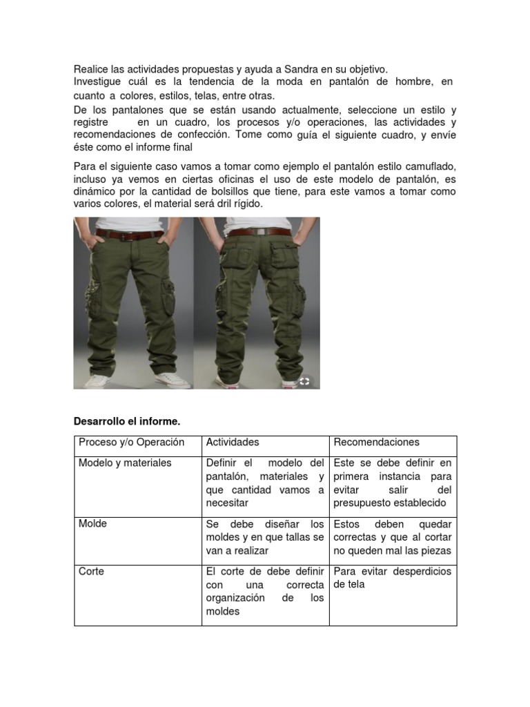 Actividad 4 Pantalon. SENA | PDF | Pantalones | Ropa