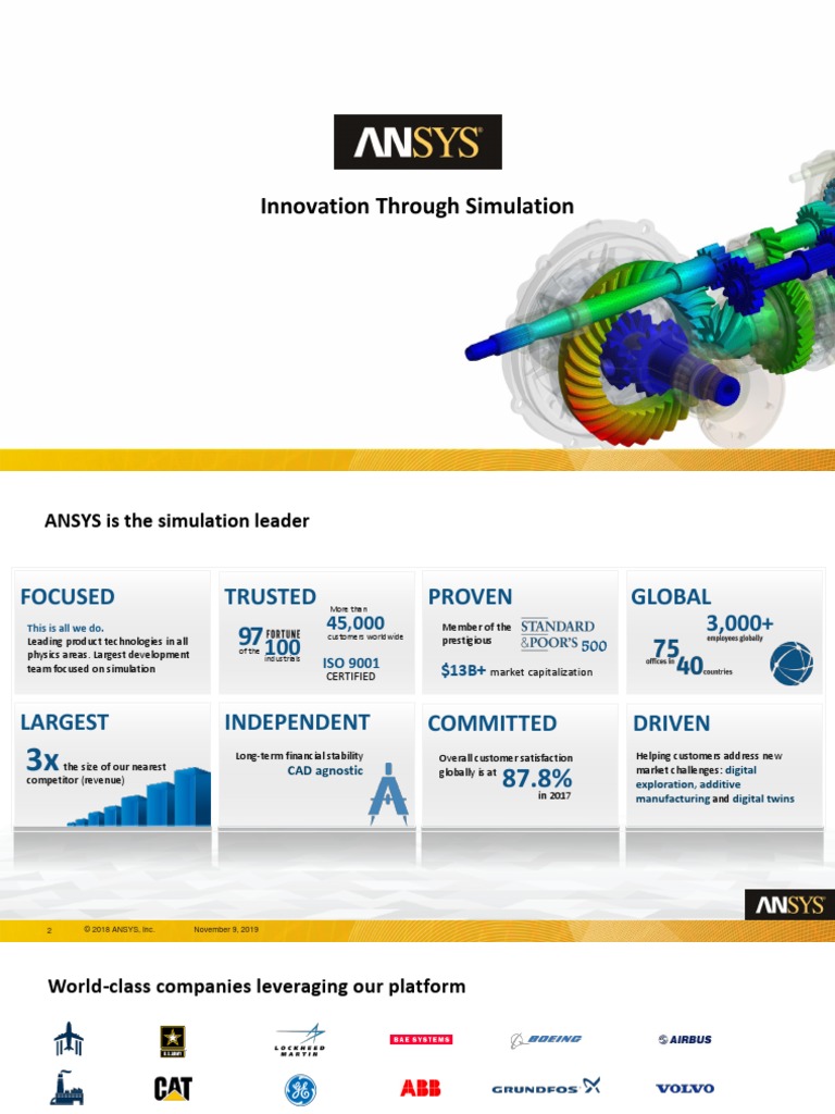 ANSYS Corporate Overview - Presentation | PDF | Computational Fluid Dynamics | Simulation