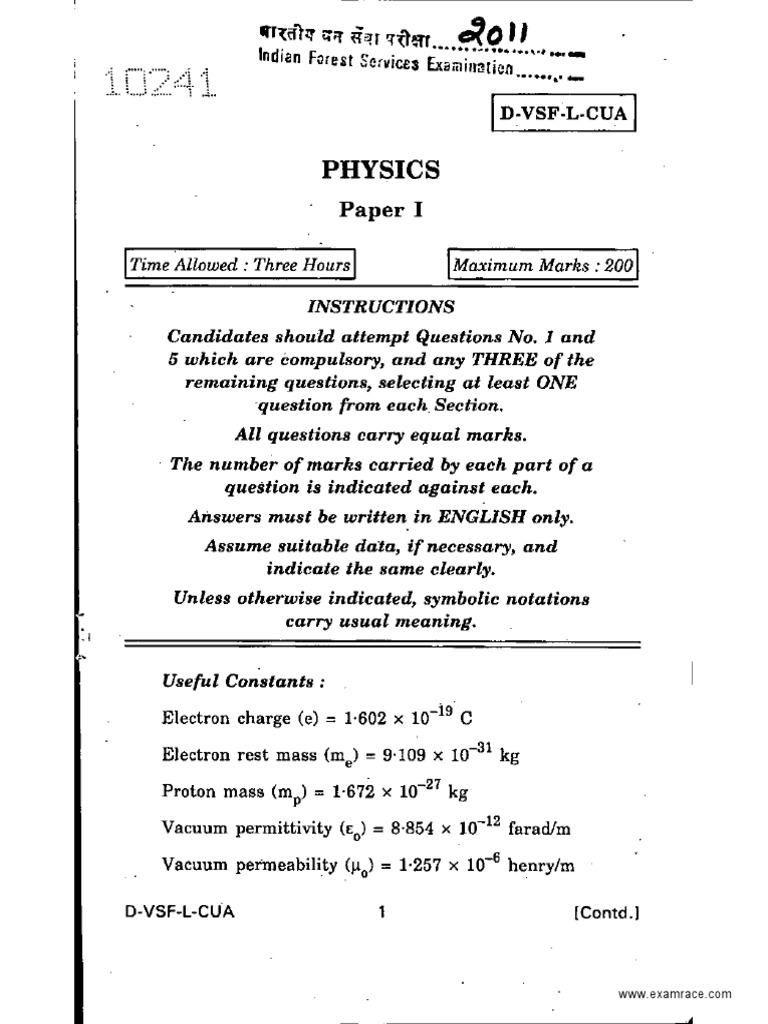IFS Physics 2011 | PDF | Lens (Optics) | Electronvolt