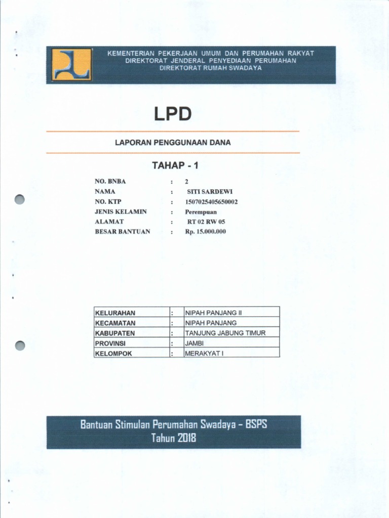 Contoh LPD 1 Bsps | PDF