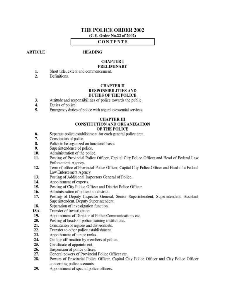 PoliceOrder2002withAct2013 PDF | PDF | Police Officer | Police